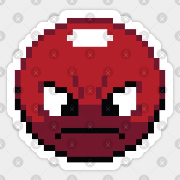 Angry Pixel Emoji Face - Emojis - Sticker | TeePublic